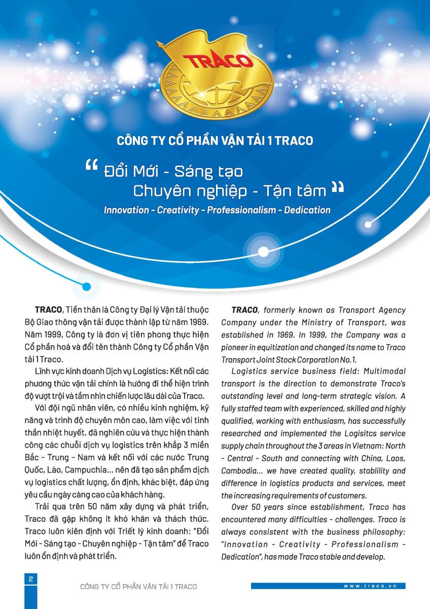 CÔNG TY CỔ PHẦN VẬN TẢI 1 TRACO